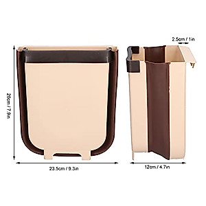 Horoper Hanging Trash Can, Foldable Garbage Can, Waterproof Multifunctional Countertop Hanging Kitchen Trash Can for Home Kitchen Bathroom(Coffee)