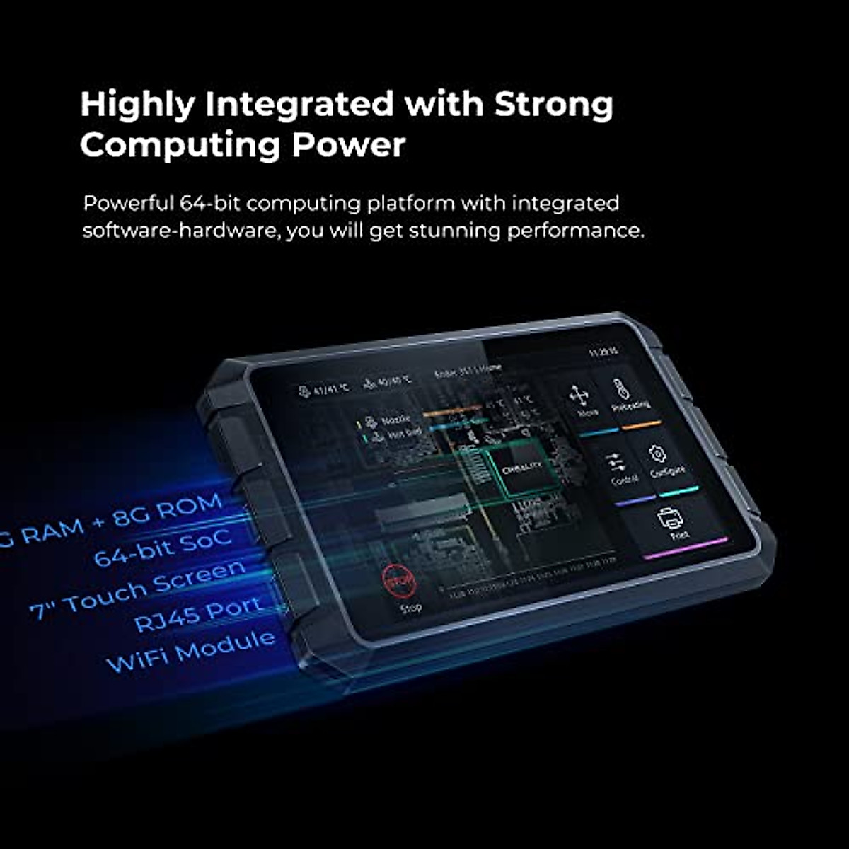 Creality Sonic Pad Based on Klipper Firmware 7 Inch Touch Screen 3D Printer Smart Pad with Higher Printing Speed for Creality Ender 3 Pro/Ender 3 V2/Ender 3 S1/Ender 3 S1 Pro FDM Ender 3D Printers