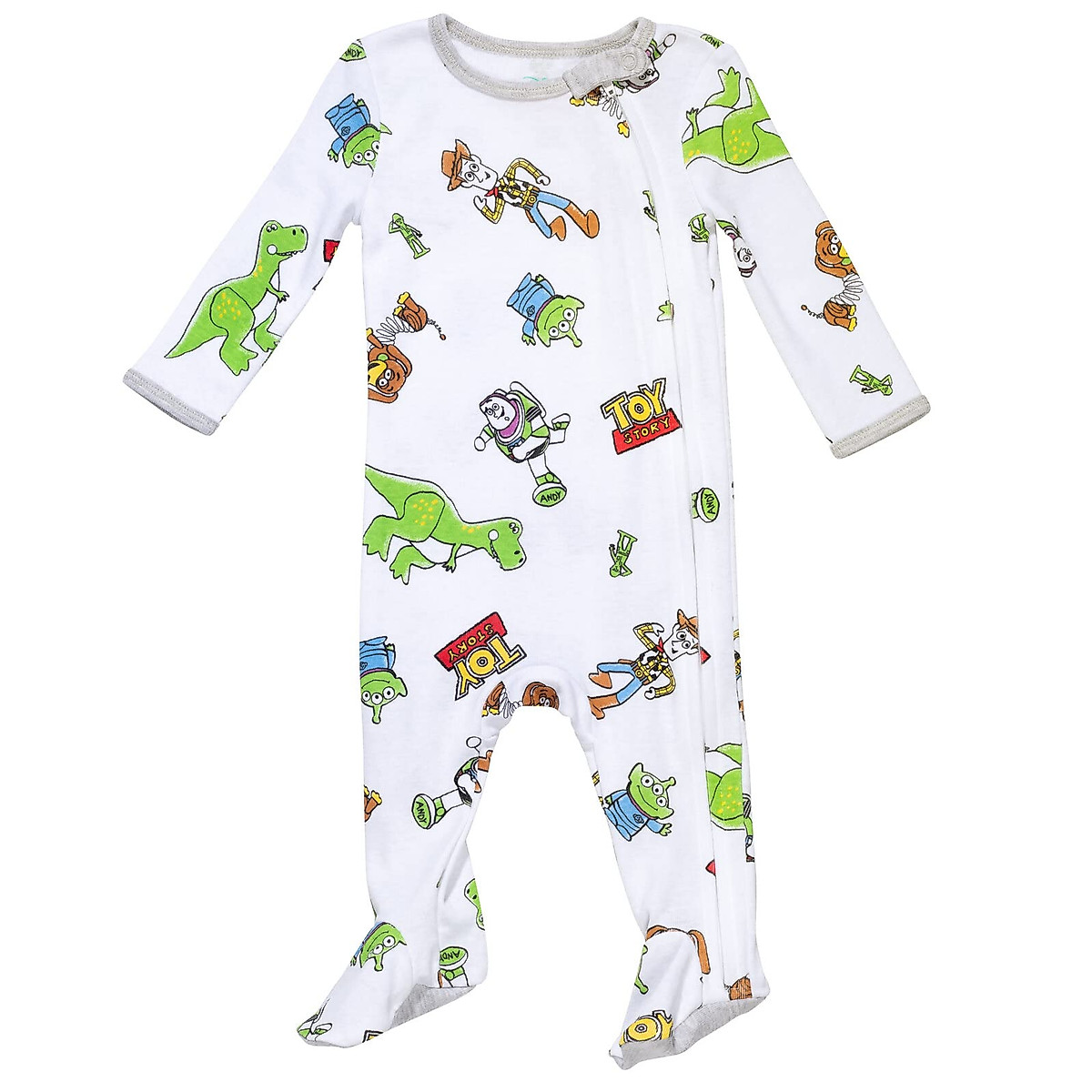 Disney Pixar Toy Story Buzz Lightyear Woody Newborn Baby Boys 2 Pack Zip Up Sleep N' Play Coveralls Newborn