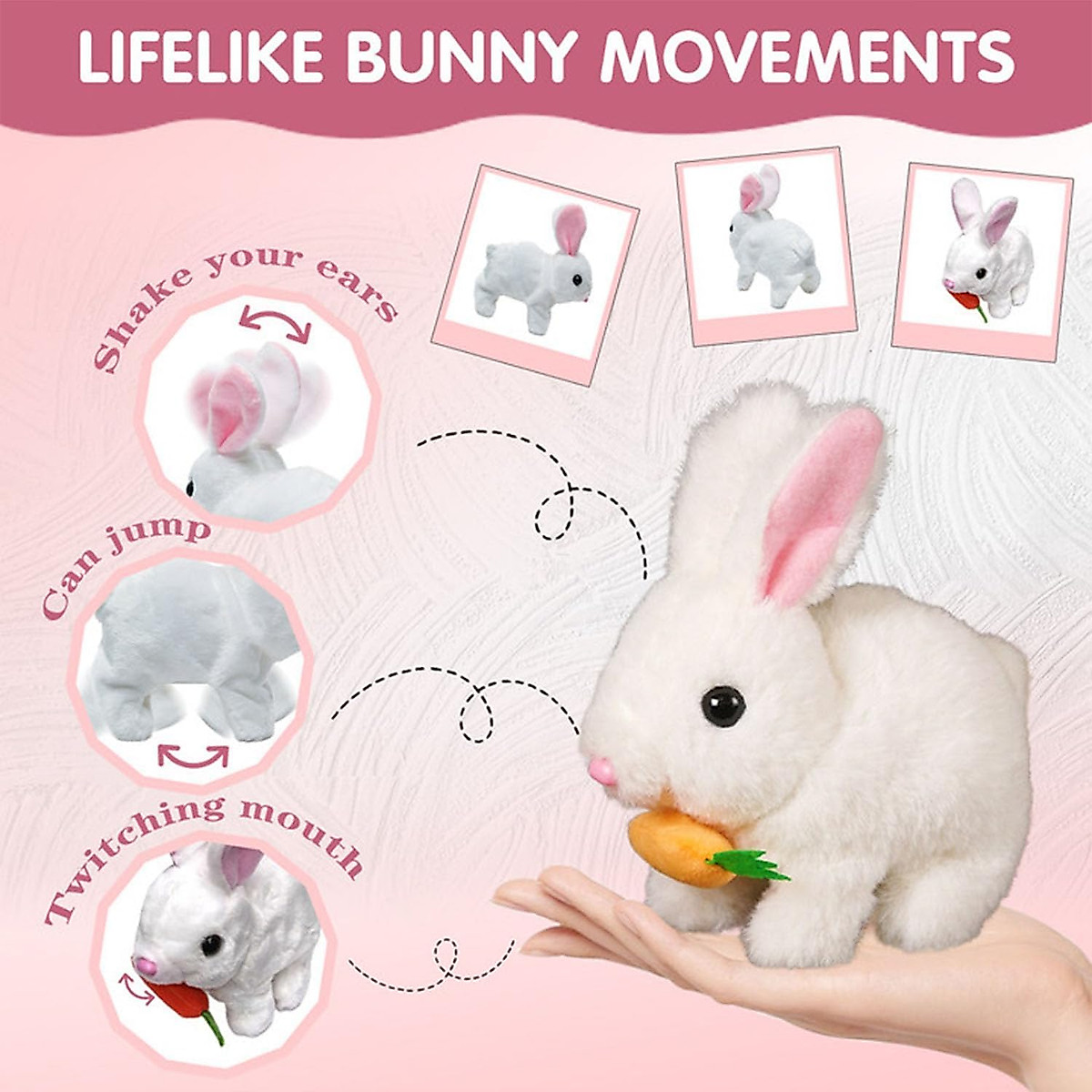 Bunny - Easter My Realistic Bunny Toy, Interactive Bunny Realistic Bunny - Jumping, Twitching, and Shaking Ears, Bunny Realistic Bunny Toy, Bunbi Realistic Bunny, Realistic Bunny Toys (Brown)