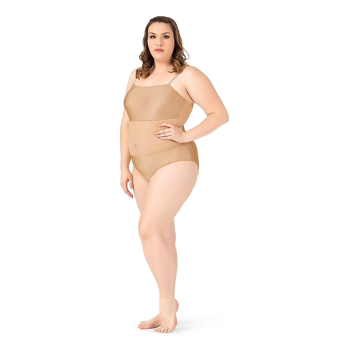Natalie Dancewear Adult Plus Size Undercover Camisole Undergarment Leotard N237WNUD2X Caramel 2X
