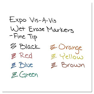 Expo Vis-A-Vis Wet-Erase Marker, Fine Point, 4-Color Set (San16074)
