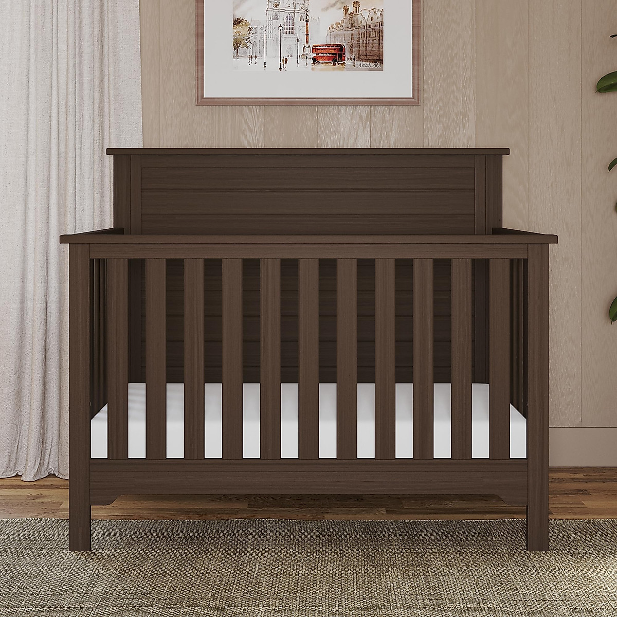 Child Craft Farmhouse Crib, 3-Drawer Dresser with Changing Table Topper Nursery Set, 3-Piece, Includes 4-in-1 Convertible Crib, Dresser with Topper, Grows with Your Baby (Brushed Truffle)