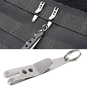 UltraTac Deep Carry Knife Pocket Clip Nano, Multi-Purpose Pocket Suspension Clips for Keys, Flashlights, Knives - Stainless Steel (2 Pack)