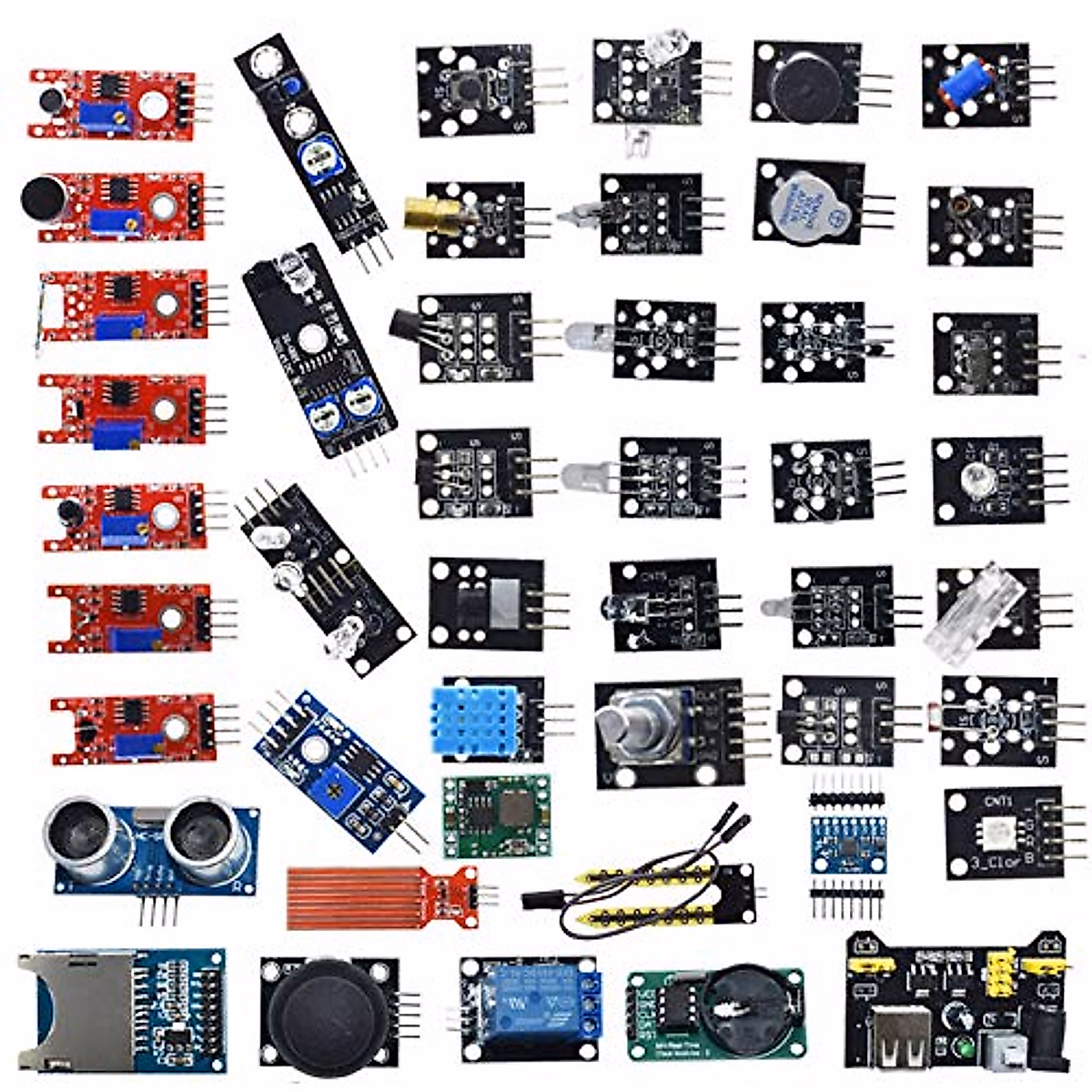 Alician for Arduino 45 in 1 Sensors Modules Starter Kit Better Than 37in1 Sensor Kit 37 in 1 Sensor Kit UNO R3 MEGA2560 OPP Bag
