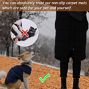 Riare 2 Pack 16 × 118 Inch No-Slip Ice and Snow Carpet Mats- Natural Coconut Fiber Carpet Anti-Slip Coco Coir Carpet Mat for Winter Walkways Front Door Stairs Porch Outdoor Garden Patio Safe Walking