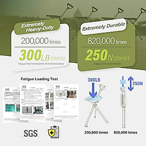 STEP2GOLD Ta-Da Chair Series 2- Portable Walking Stick, Cane with Seat, Foldable Chair, Hiking Stick, for Camping, Hiking, Lightweight Aluminum, Easy Carry, Anti-Slip (34.2"/Black)