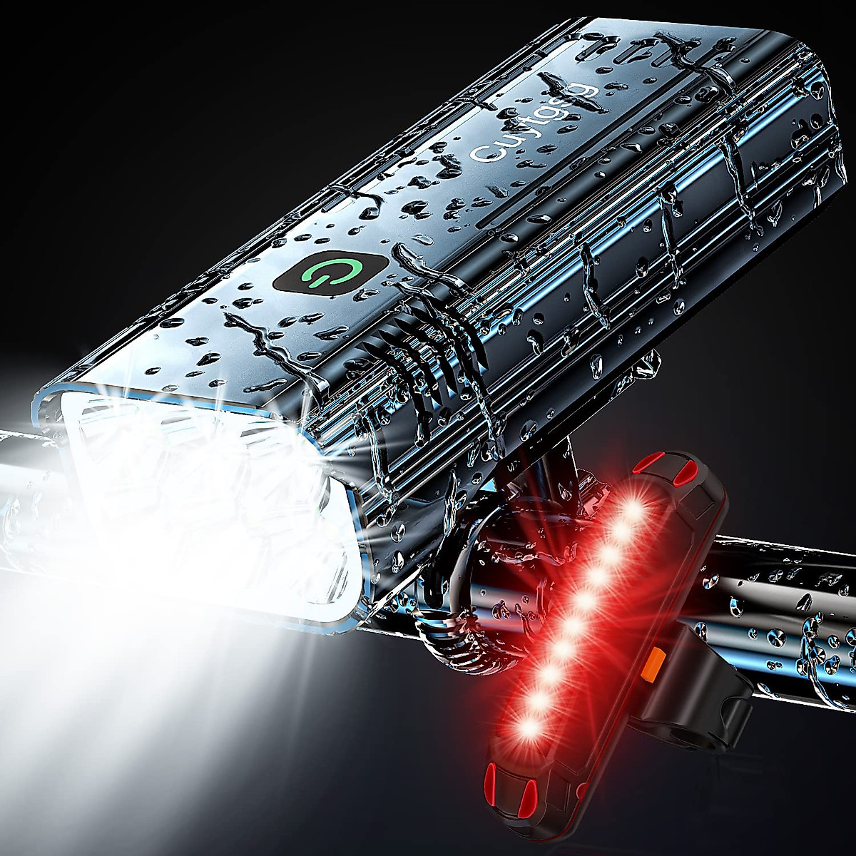 2025 New 6 LED 10000 Lumen Super Bright Bike Lights for Night Riding,360°Rotatable Bike Headlight,Bicycle Light-10 Modes,Runtime 36+ hrs,Upgrade Waterproof USB Rechargeable Bike Light,with Taillight