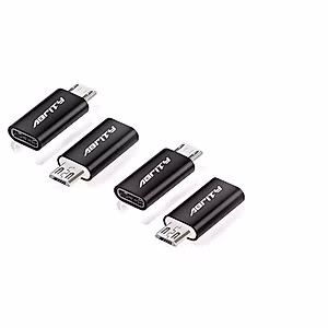 New USB C Female to Micro USB Male Adapter (4Pack), Micro USB Adaptor, Micro USB to USB C Adapter Fast Charger Power Cable Plug Strip Extender for Nexus Nokia LG Xbox PS Kindle Samsung Galaxy Devices