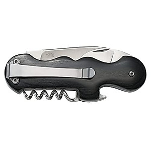 Columbia River Knife & Tool CRKT Triple Play Pocket Knife: Multi-Tool, Foil Cutter, Corkscrew, Bottle Opener, Pakkawood Handle with Pocket Clip 6925,Black
