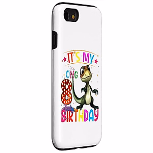 iPhone SE (2020) / 7 / 8 Kids 8Years Old Lizard Its my 8th birthday Lizard Reptile Case