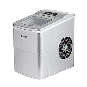 KUPPET Ice Maker Machine for Countertop, Portable Automatic Ice Maker with LCD Display, 9 Ice Cubes Ready in 6min, 26 lbs/Day - for Parties/Home/Office/Bar, Ice Scoop and Basket (Silver)