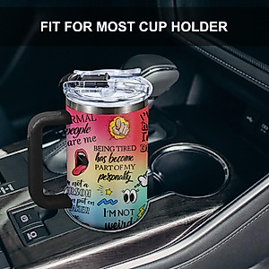 WWHSAI Sarcastic Gifts For Women - Multicoloured Snarky Quotes Travel Tumbler Coffee Mugs 40oz For Women Adult Humor, Funny Girl Gifts Cup, Birthday Sarcasm Gift For Friend Bestie Mom Coworker