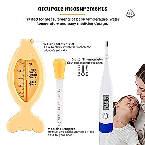 Soft Guru Baby Healthcare and Grooming Kit | Nursery Essentials for Newborns Gift Set | Includes Thermometer, Nail Clippers, Soft Brush & Baby Shower Basket Registry Items.