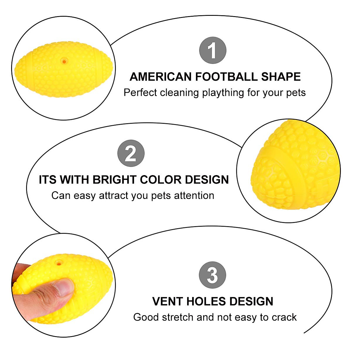 NUOBESTY Pet Ball Dog Ball Toys Pet Plaything Pet Toys for Dogs Rugby Ball Toy