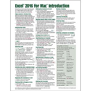 Excel 2016 for Mac Introduction Quick Reference Guide (Cheat Sheet of Instructions, Tips & Shortcuts - Laminated Cards)