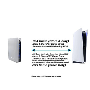 Avoluxion PRO-T5 Series USB 3.0 External Gaming Hard Drive for PS5 Game Console (Renewed) (3TB)