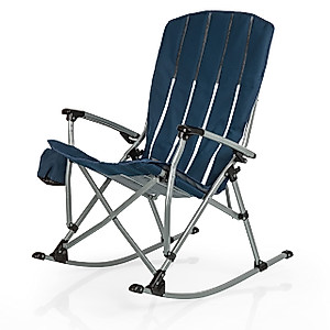ONIVA - a Picnic Time brand Outdoor Rocking Camp Chair - XL Heavy Duty Camping Chair for Adults, (Navy Blue)