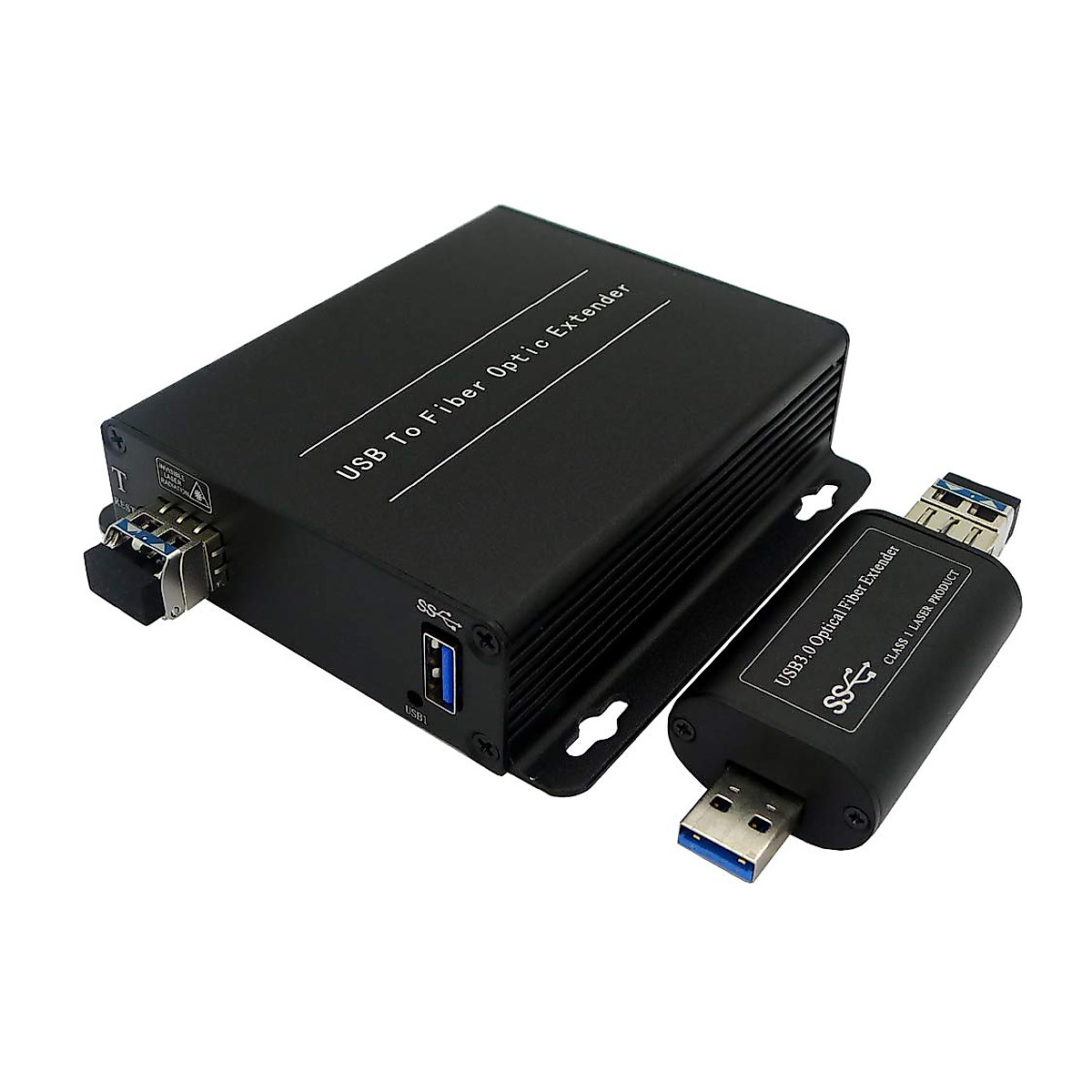 Transwan USB 3.0 Fiber Extender to Max 250 Meters (820 FT) Over Single-Mode Fiber with 2 x LC 10 Gbps SFP, USB 3.0 Fiber Optic Extender with 5 Gbps Super Speed, Supports Kinect Devices etc