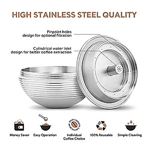 Stainless Steel Metal Coffee Capsule Compatible for Vertuo Coffee Espresso Size Nespresso Vertuoline Reusable Pods Holder Vertuolline GCA1,ENV135S,ENV135B,ENV135T,ENV135R (capsule)