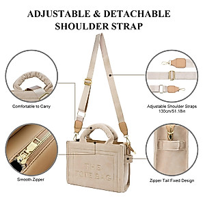 JQAliMOVV The Tote Bags for Women, Trendy Leather Tote Bags Small Top-Handle Crossbody Tote Bag Handbag for Travel Work (Khaki)