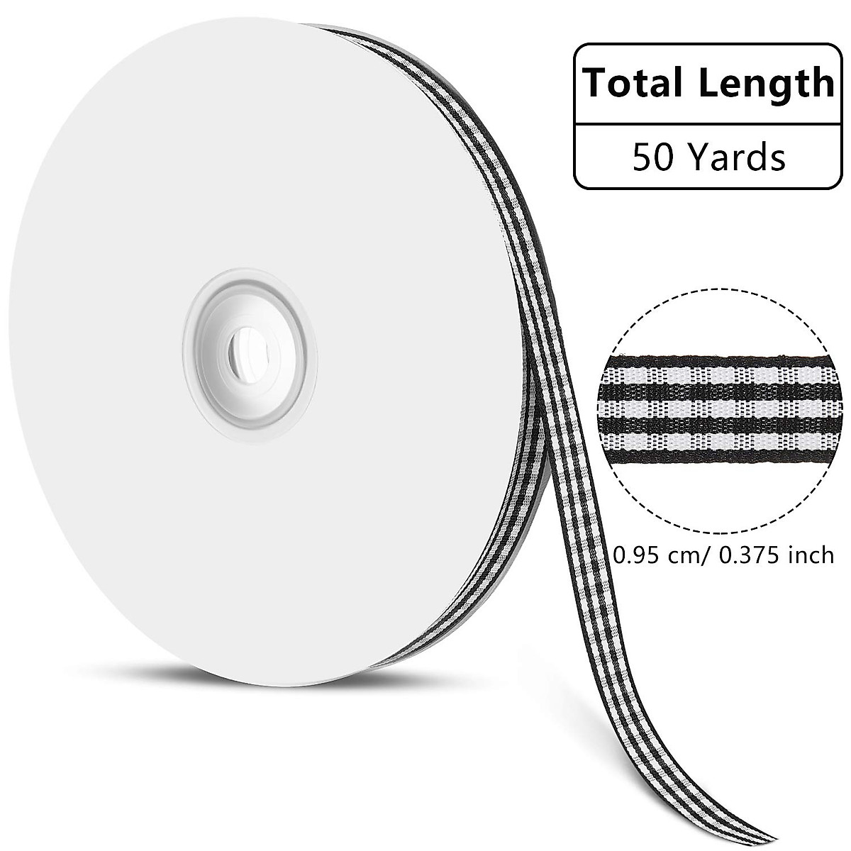 100 Yards Easter Gingham Ribbon - 3/8 Inch Wide Checkered Ribbons for Hair, Craft Decoration & Gift Wrapping - Valentine's Day - 2 Rolls (Red & Black, Black & White)