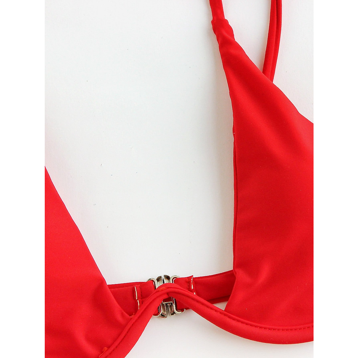 Verdusa Women's Sexy Triangle Bathing Two Pieces Swimsuit Bikini Set Red S