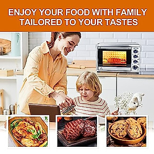 spoonlemon Air Fryer Toaster Oven Combo, 9-in-1 38QT Convection Countertop Oven, Smart Stainless Steel Oven Air Fryer with 75 Recipes & Accessories for 6-Slice Toast 12'' Pizza for Family Feasts