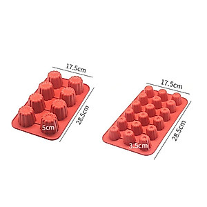 18-Cavity Canele Mold, Non-Stick Canele Muffin Cupcake Pan Diy Homemade Baking Mold For Muffins, Parties, Cake Shops(8-Cavity)