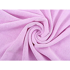 TANCANO Microfiber Hair Towel Anti Frizz Hair Wrap Super Absorbent Curly Hair Drying Towel 23.6''x47'' Large Multifunction Towel for Bath Spa Makeup, Light Purple