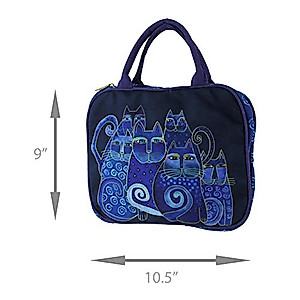 Laurel Burch Indigo Cats Cotton Cosmetics Travel Tote