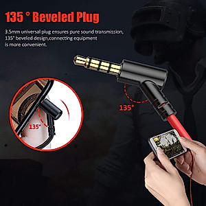 KAHEAUM Gaming Earbuds with Microphone,Stereo Headphones Deep Bass Earphones Sport Earbuds Wired Detachable Noise Cancelling Gaming Headset for Mobile Games Phones PC PS4 Xbox One PlayStation 5-Black