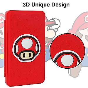 TIKOdirect Game Card Case for Nintendo Switch/SD Cards, Storage 24 Switch Game Cards Portable Holder Pretty Cute Hard Shell with Magenic Closure, Red
