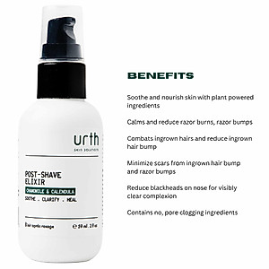 Urth Post Shave Elixir Razor Bump Treatment & Ingrown Hair Remedy for Men with Vitamins C and E for Soothes & Restores Skin.