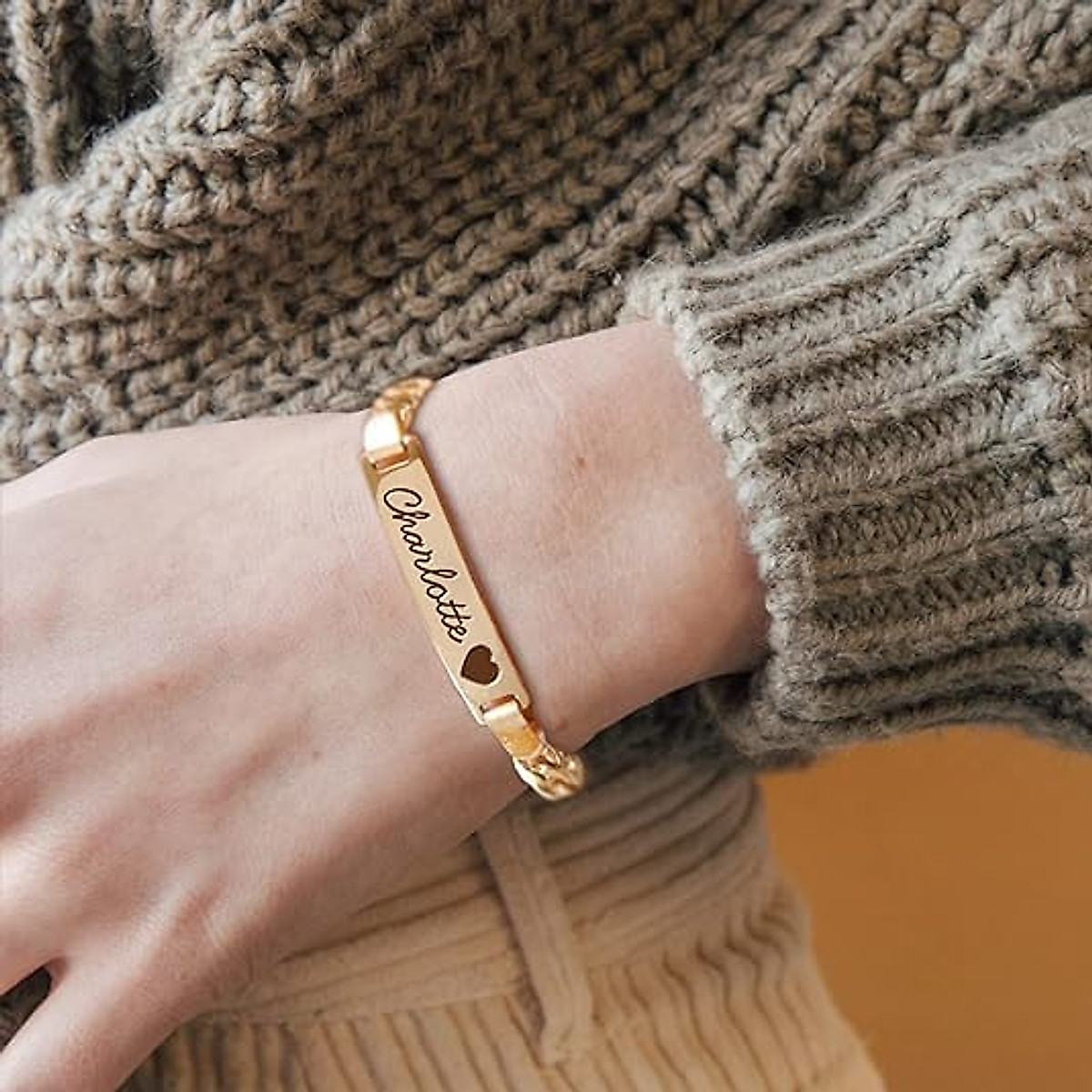 PUREFLY Personalized Baby Name Bracelets with Birthstone, 18k Gold Plated, Adjustable Length