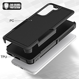 for Samsung Galaxy S21 Case: Dual Layer Protective Heavy Duty Cell Phone Cover Shockproof Rugged with Screen Protector - Military Protection Bumper Tough - Samsung Galaxy S21 5G 2021, 6.2 inch, Black