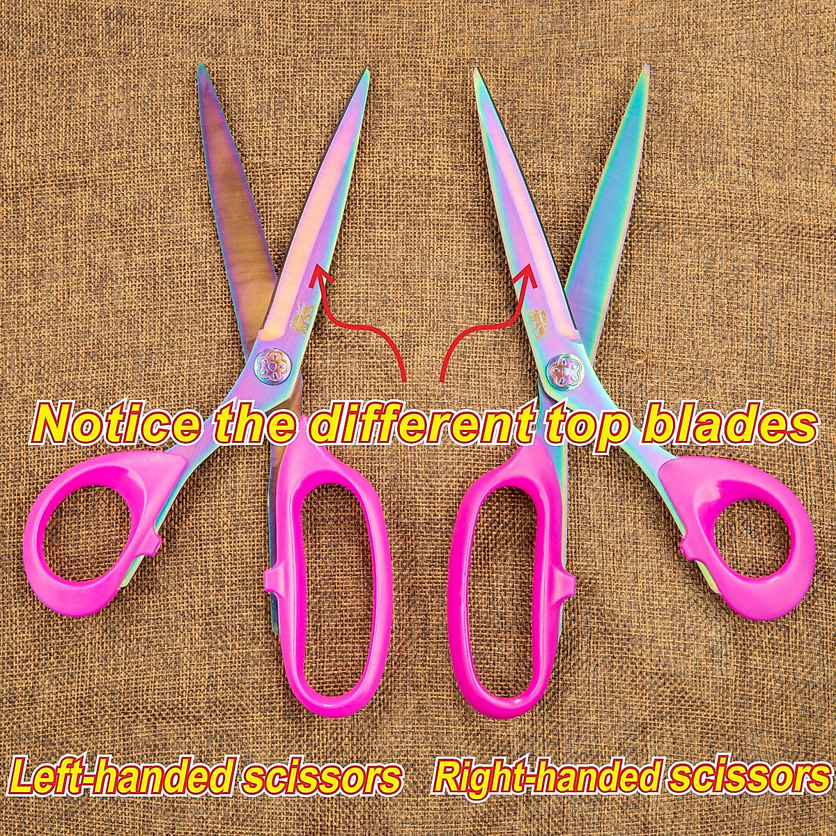DIGNITY Left Handed Scissors Adults,Titanium Coating Forged Stainless Steel,Comfort Grip Shears,Super-sharp, for Office Home General Use Professional Crafting, 9.3 Inch