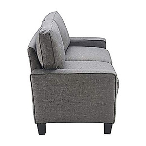 Serta Palisades Upholstered Sofas for Living Room Modern Design Couch, Straight Arms, Soft Fabric Upholstery, Tool-Free Assembly, 73" Sofa,Grey