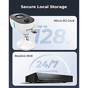 REOLINK Outdoor Security Camera System, 1080p Plug in WiFi Cameras with App for Home, Color Night Vision with Bulit-in Spotlight, 2-Way Talk, Motion Detection, SD Card Storage, Lumus (2 Pack)