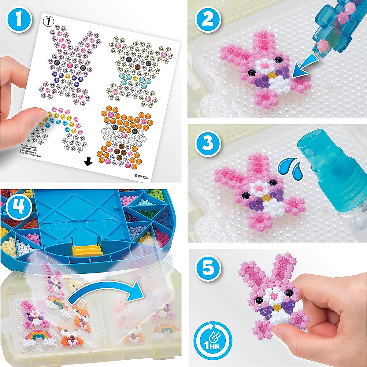 Aquabeads Beginners Carry Case, Complete Arts & Crafts Bead Kit for Children - Over 900 Beads