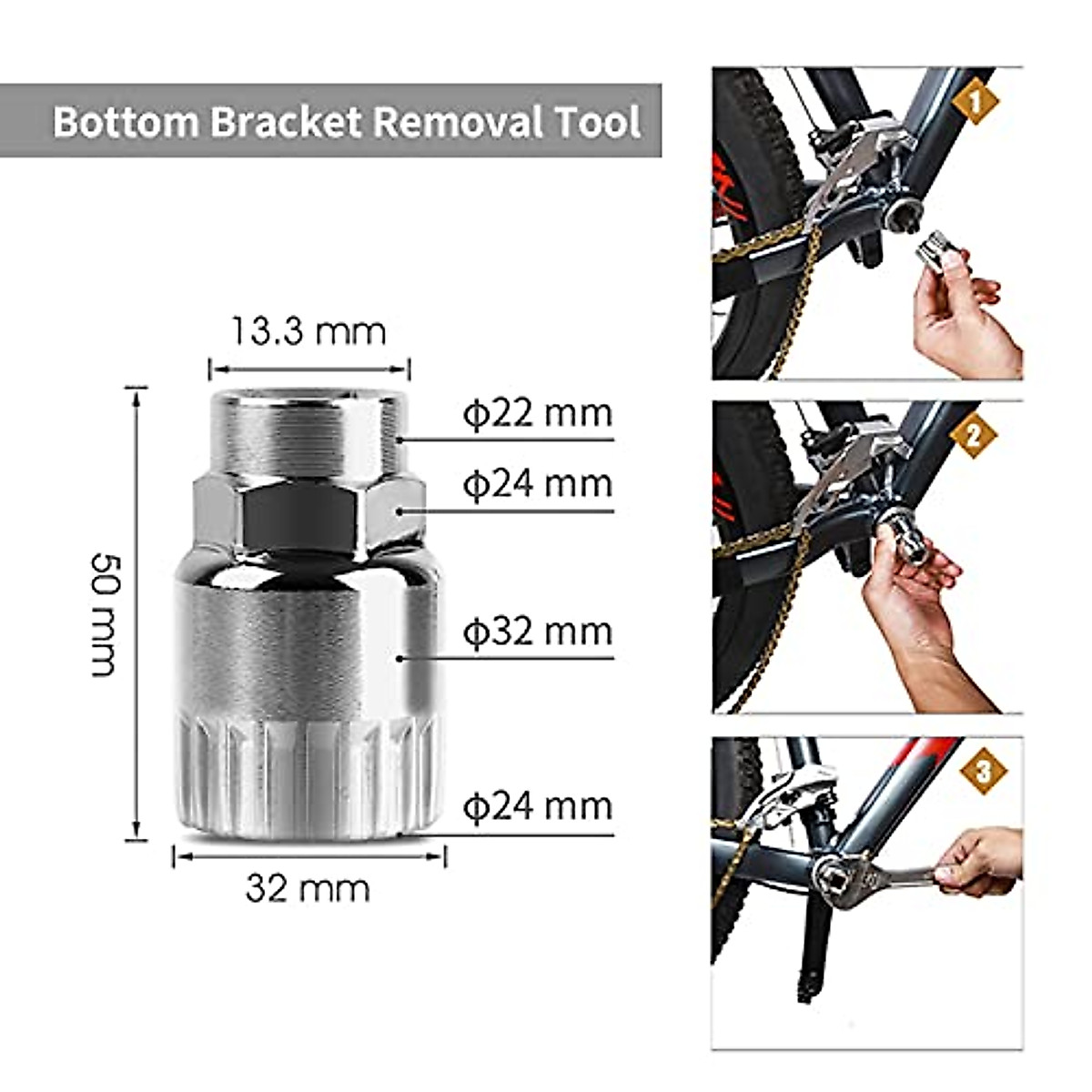 DUZFOREI 6 Pcs Bicycle Repair Tools Kit, Bike Cassette Removal Tool, Sprocket Removal Tools Sprocket Remover for Mountain Bike, Road Bike