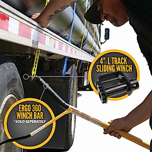 US Cargo Control Standard Sliding Winch for Double L Tracks (5-Pack), 4 Inch Winch Holds Up to 20 Feet of Webbing, Slides to Any Position for Winch Control, 5,500 LBS Working Load Limit