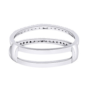 Jewel Zone US 1/4 Cttw Diamond White Natural Diamond Enhancer Engagement Ring Wrap in 10k Solid White Gold (0.25 Ct)
