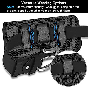 ykooe Rugged Nylon Holster for iPhone 11 Pro Max, 12 Pro Max, 13 Pro Max, 14 Pro Max, 14 Plus, XS Max, 7 Plus, 8 Plus Cell Phone Belt Holder for Men (Fits Phone with Slim Protective Case on), XL
