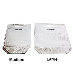 NAMUMARU Insulated Easy Zip Lock with Handle Resealable Aluminum Sandwich Lunch Bag 5 Piece Medium Reusable Thermal Snack Bento Camping Picnic Grocery Hot & Cold Pouch