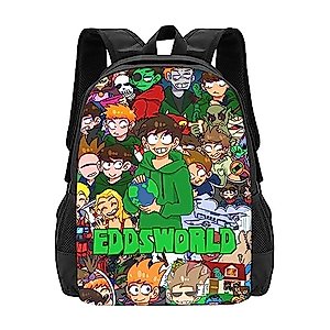 GLGFAS Eddsworld Backpack Large Capacity Leisure Travel Backpack Book Bag Outgoing Daypack 12.5x5.5x16.5 inch
