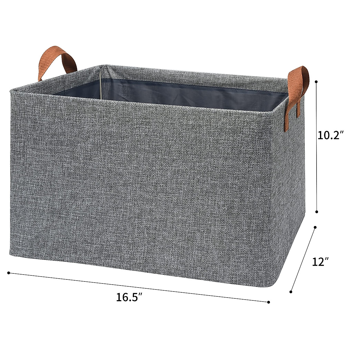 GRANNY SAYS Bundle of 3-Pack Closet Storage Bins with Lids & 2-Pack Lidless Storage Bins with Metal Frame