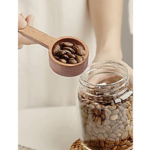 Wooden Coffee Spoon, Coffee Scoop Measuring for Coffee Beans, Whole Beans Ground Beans or Tea, Home Kitchen Tools Utensils (3.8in, beech)