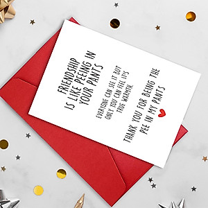 Bhiosng Funny Best Friend Birthday Card, Friendship Day Card for Men Women, Cute Bestie Card, Friendship Gift For Her, Friendship Thank you Card for Him Her