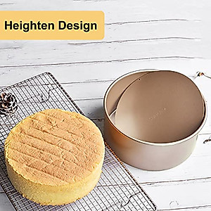 6 Inch Cake Pan Non-Stick Carbon Steel Deep Round Baking Pan with Removable Loose Bottom, Heavy Duty Deep Wall Bakeware Round Cake Pans, Quick Release Cake Molds for Baking Layer Cake, Cheese Cake